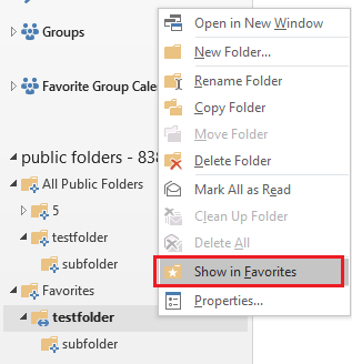 Adding public folders to favorites in outlook. - Microsoft Q&A