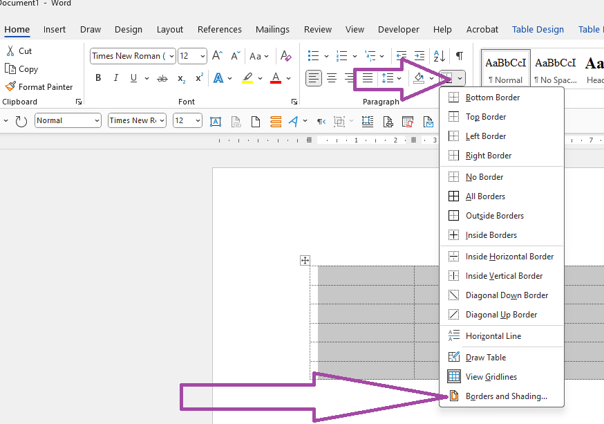why are the borders in my table not displaying - Microsoft Q&A