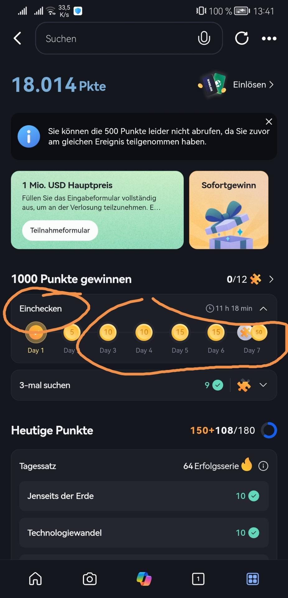Unable to Collect "Check in to Bing App" Points in Microsoft Edge ...