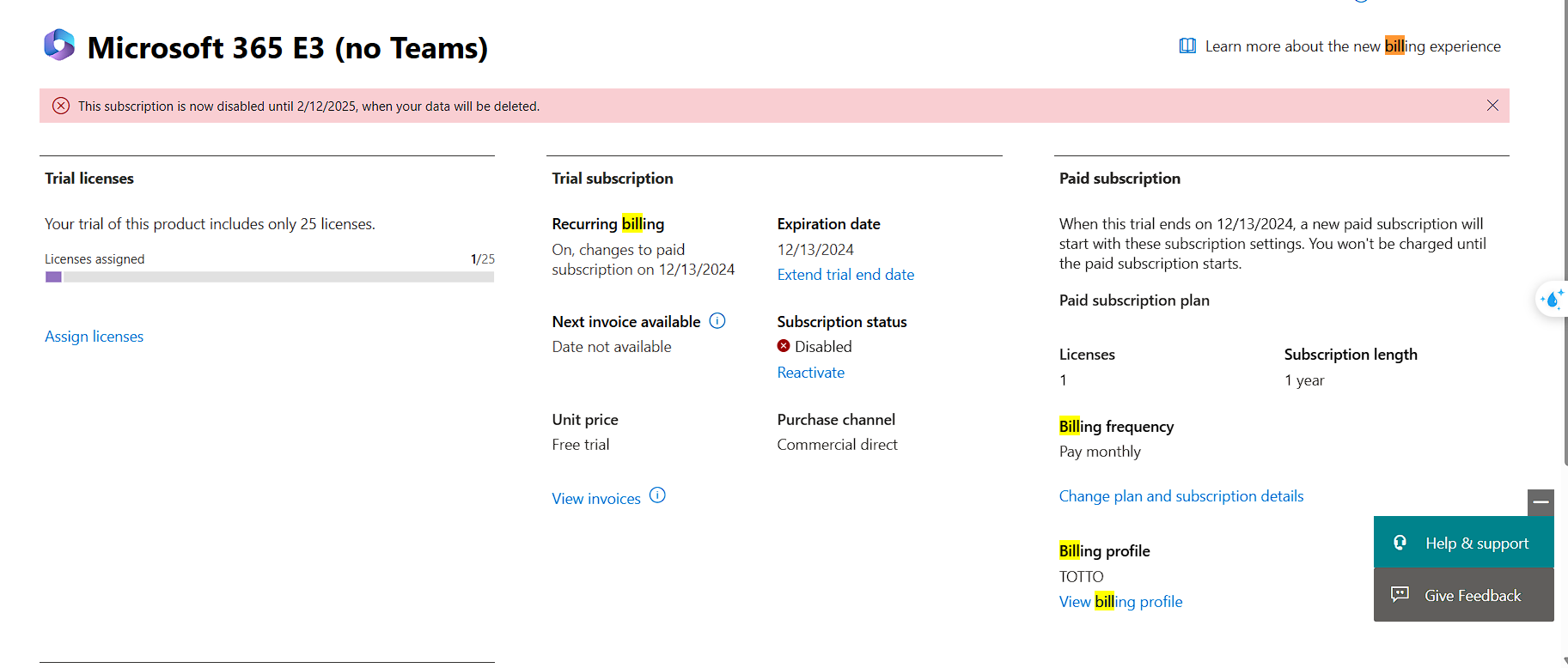 Will I be charged even I already disable my subcription. - Microsoft Q&A