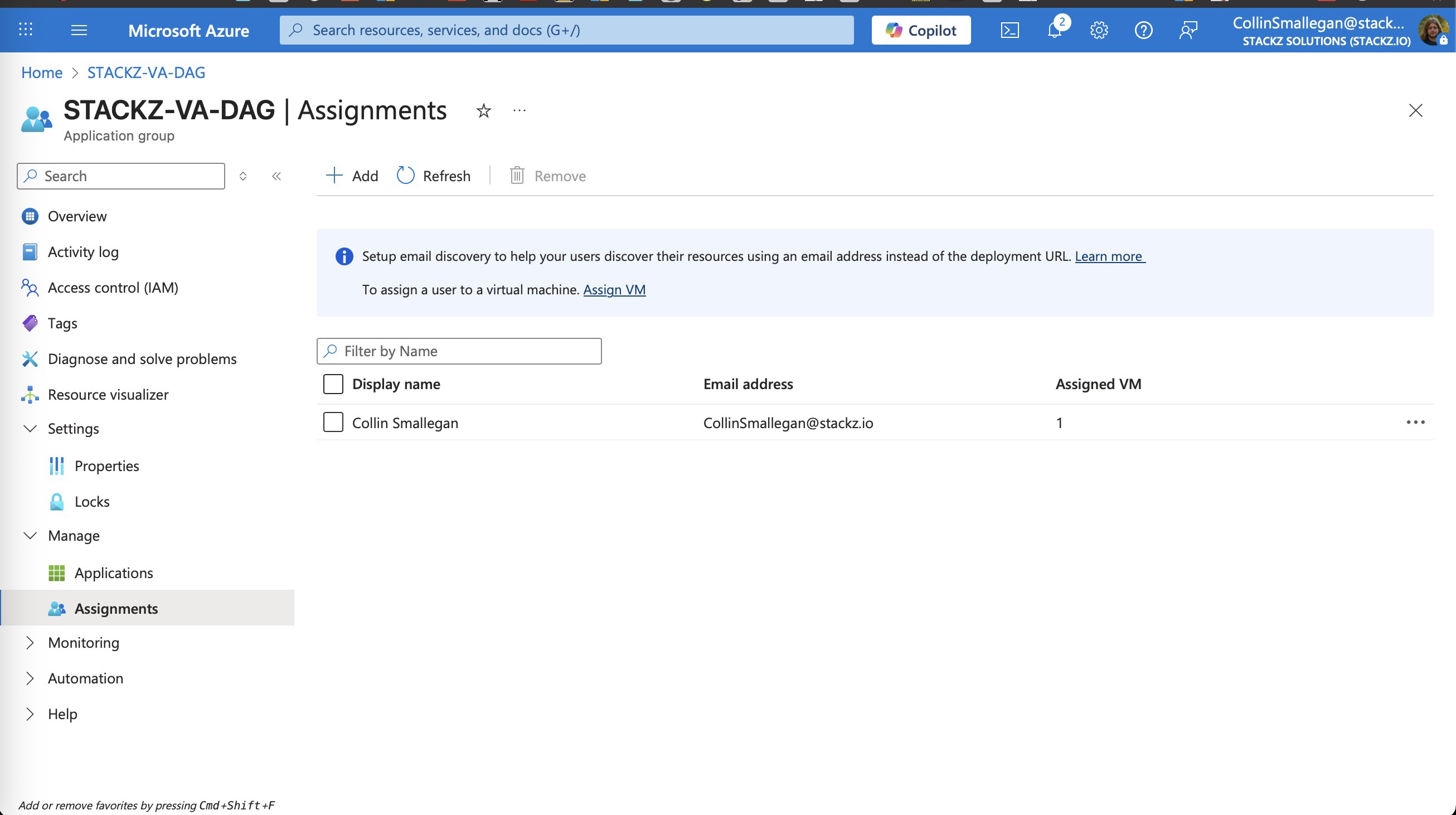Cant view assigned azure virtual desktop - Microsoft Q&A