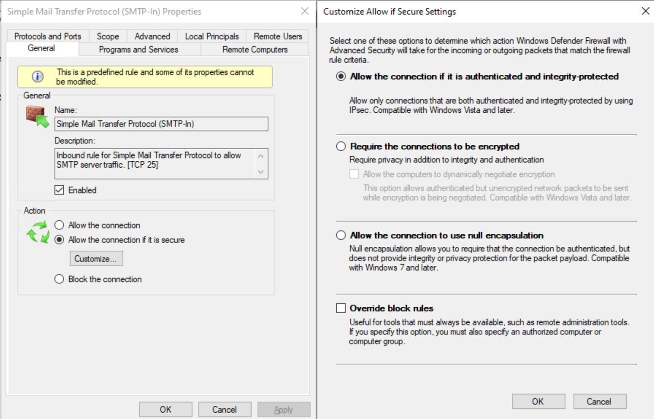 Windows Firewall Block Access From A Subnet But Allow Connection If It Is Secure Microsoft Qanda