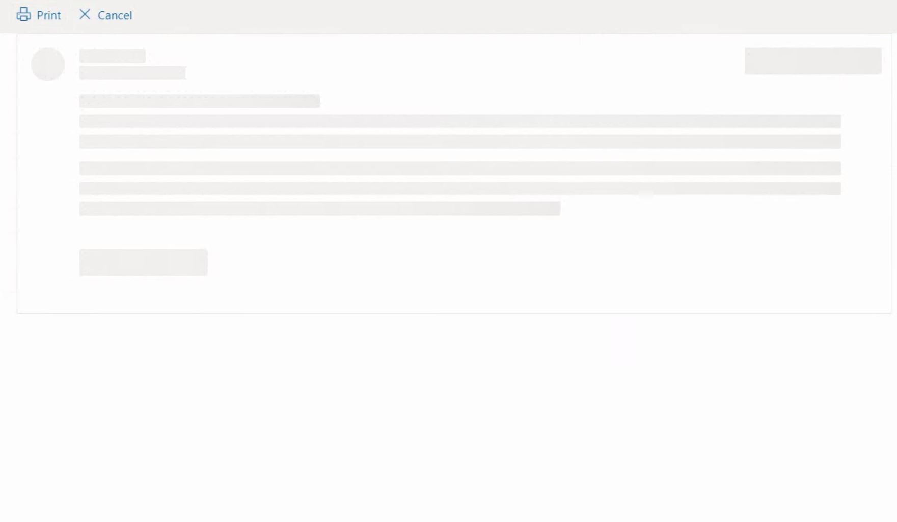 Outlook on the web print preview not available - will not load ...