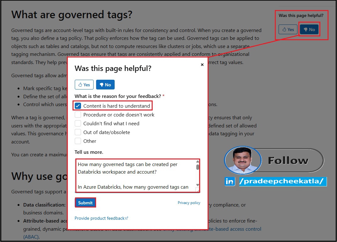 How many governed tags can be created per Databricks workspace and ...