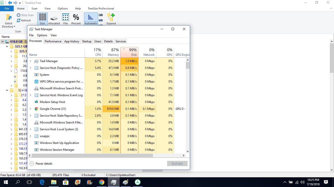 Massively reduced disk space after restart on windows 10 - Microsoft Q&A