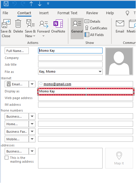 How to change the recipient address in Outlook ? Need to change view in ...