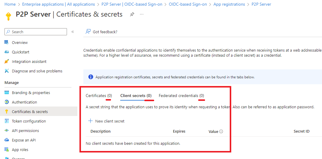 How to renew service principal credential for P2P Server enterprise ...