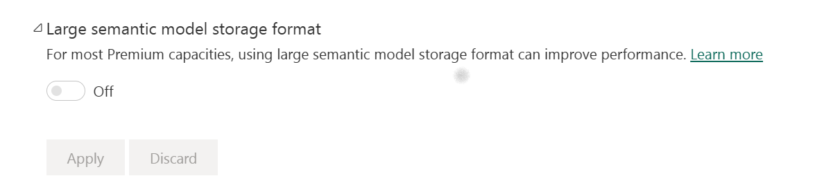 Power BI - How to Enable Large semantic model storage format ...