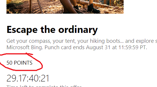 Quest and Punch Cards for Bing Rewards 150 points VS 50 points ...