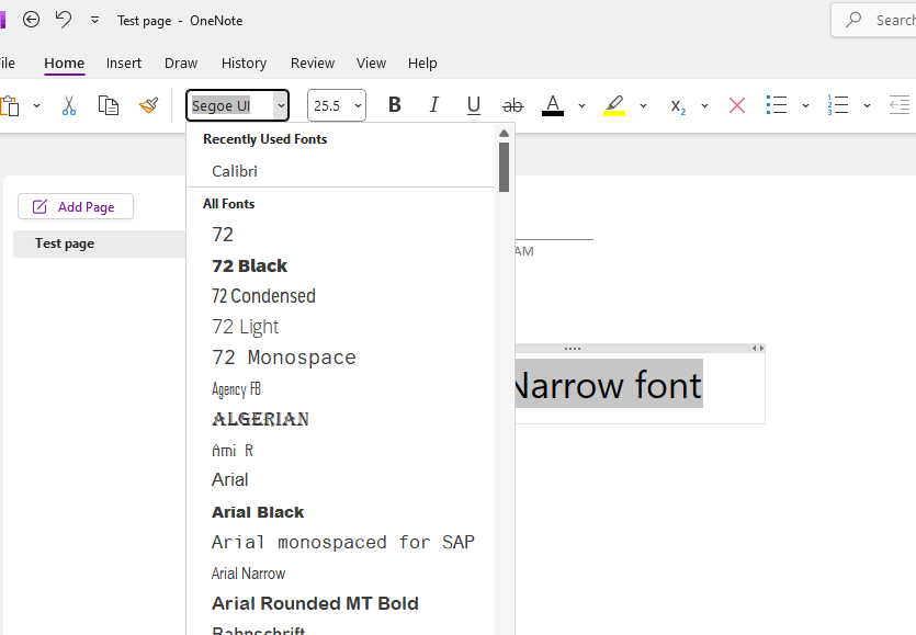 How to get OneNote to begin using Aptos Narrow font? - Microsoft Q&A