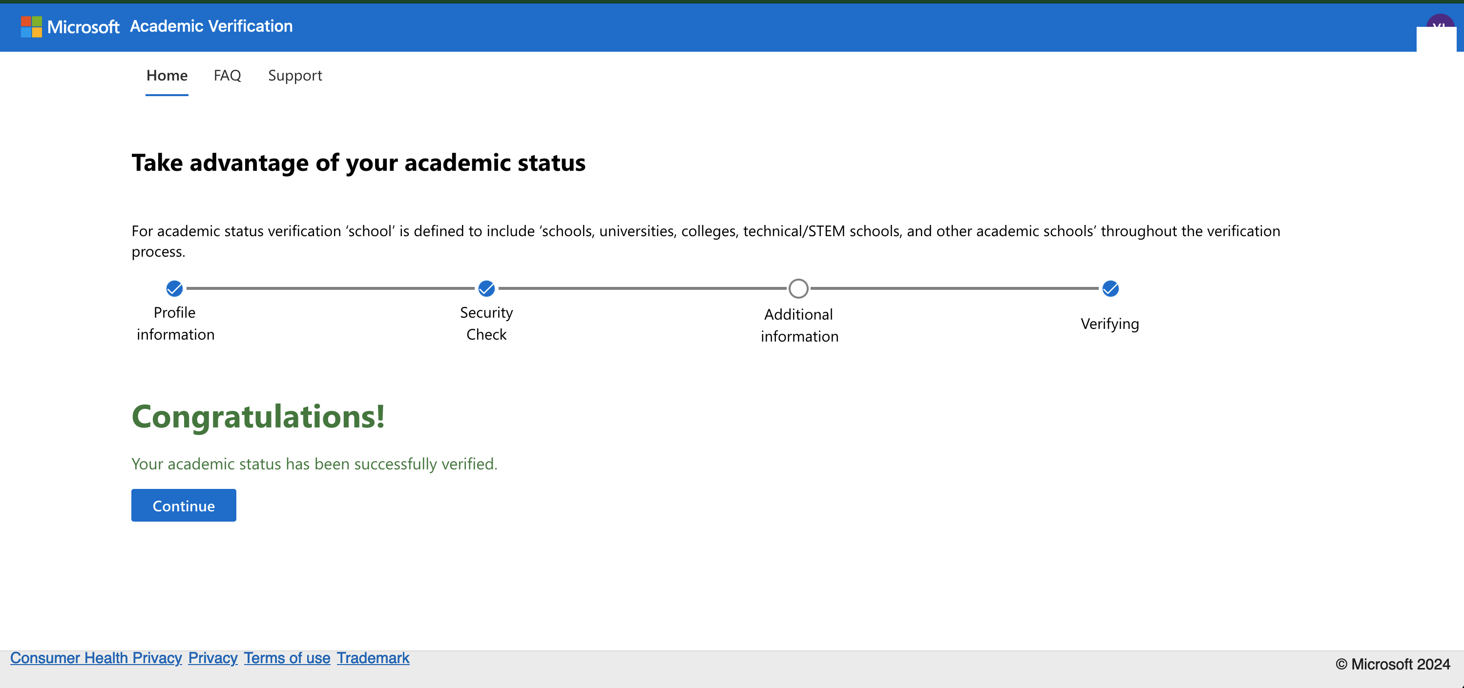 Already confirmed the academic status, but can nor complete the sign up ...