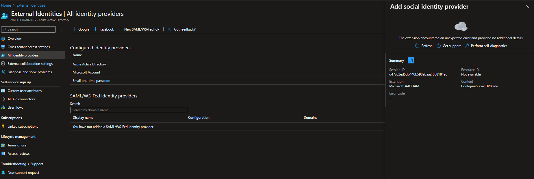 Error adding Google as IdP - Microsoft Q&A