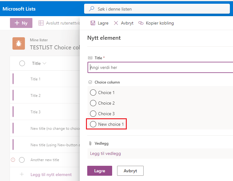 New choices in SharePoint List choice column does not show as choices ...