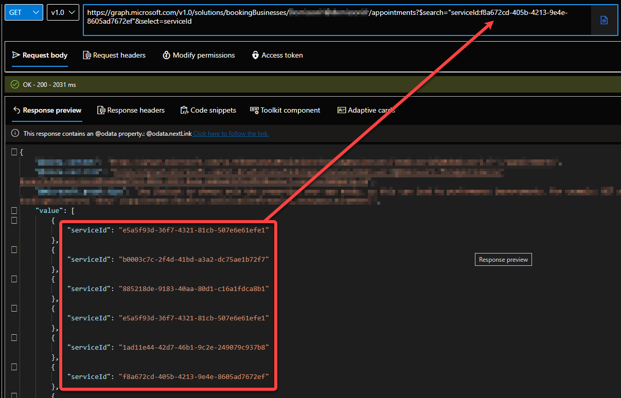 Trouble with Filtering in MS Graph API Query [MS Bookings ... Trouble with Filtering in MS Graph API Query [MS Bookings ...