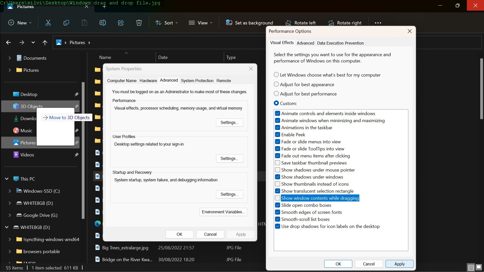 Windows 11 drag and drop icon of file/folder is toooo BIG - Microsoft Q&A