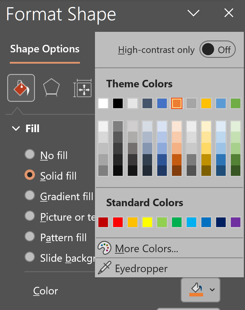 I am trying to use the eyedropper in either Power Point or Excel but it ...