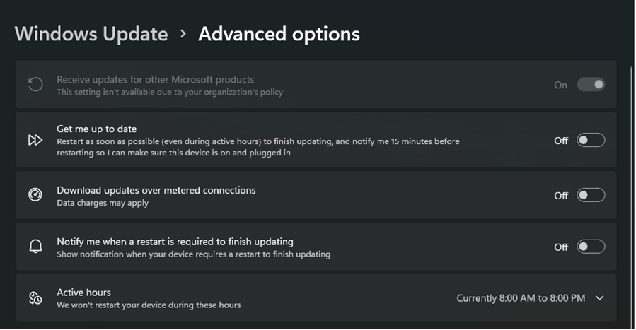 Is there some way to turn off auto restart in updates? - Microsoft Q&A