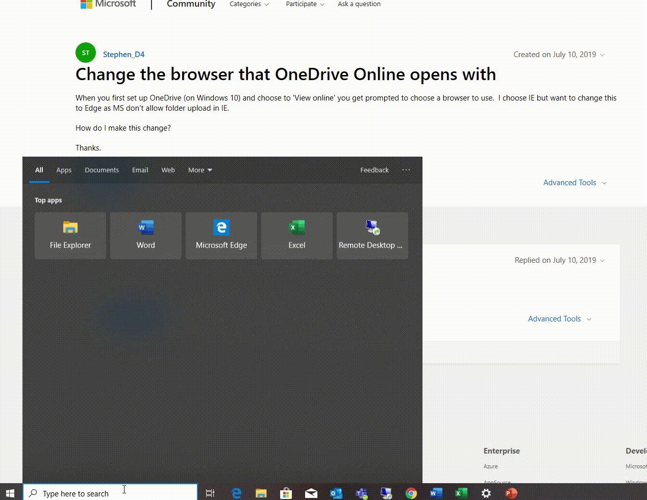 Change the browser that OneDrive Online opens with - Microsoft Q&A