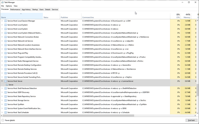 Service host : Server using lots of CPU and RAM - Microsoft Q&A