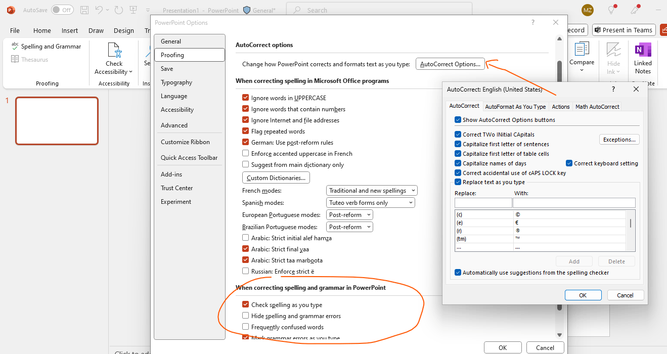 How do I turn? The grammar check off. In Powerpoint.. - Microsoft Q&A