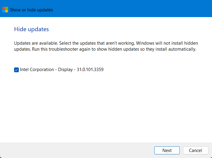 Windows 11 (Windows Update) Still Overriding Intel Display Drivers (31.0.101.3359) - Microsoft Q&A