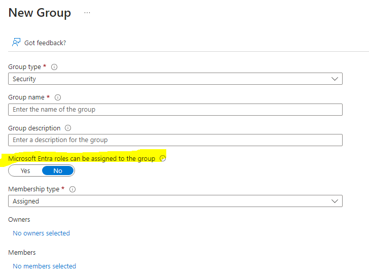 Creating a group using powershell that allows for PIM Azure roles to be assigned - Microsoft Q&A