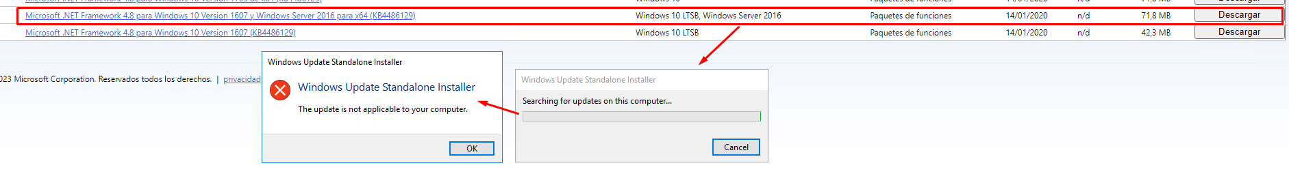 .NET Framework 4.7.2 or a later update is already installed on this ...