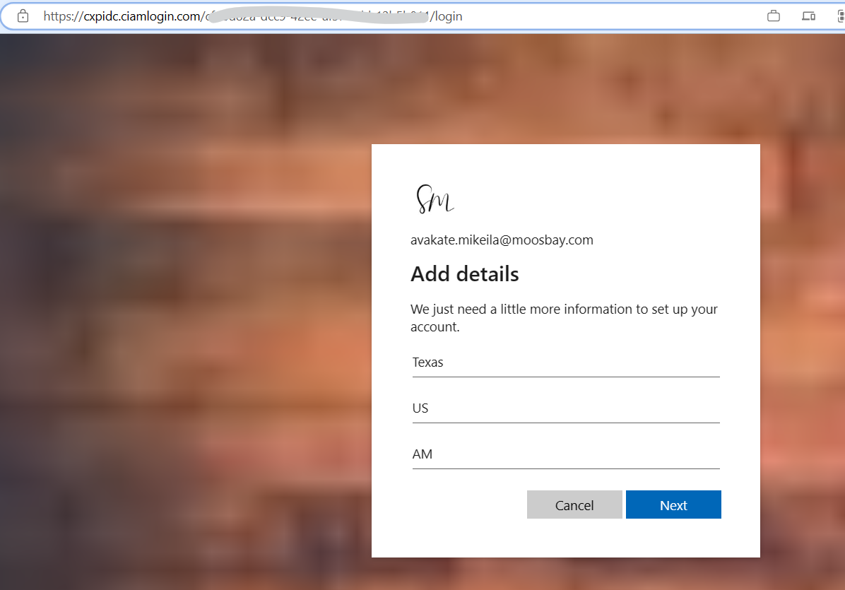 AADSTS500208: The domain is not a valid login domain for the account ...