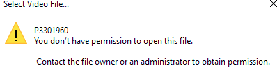 you don't have permission to open this file - Microsoft Q&A