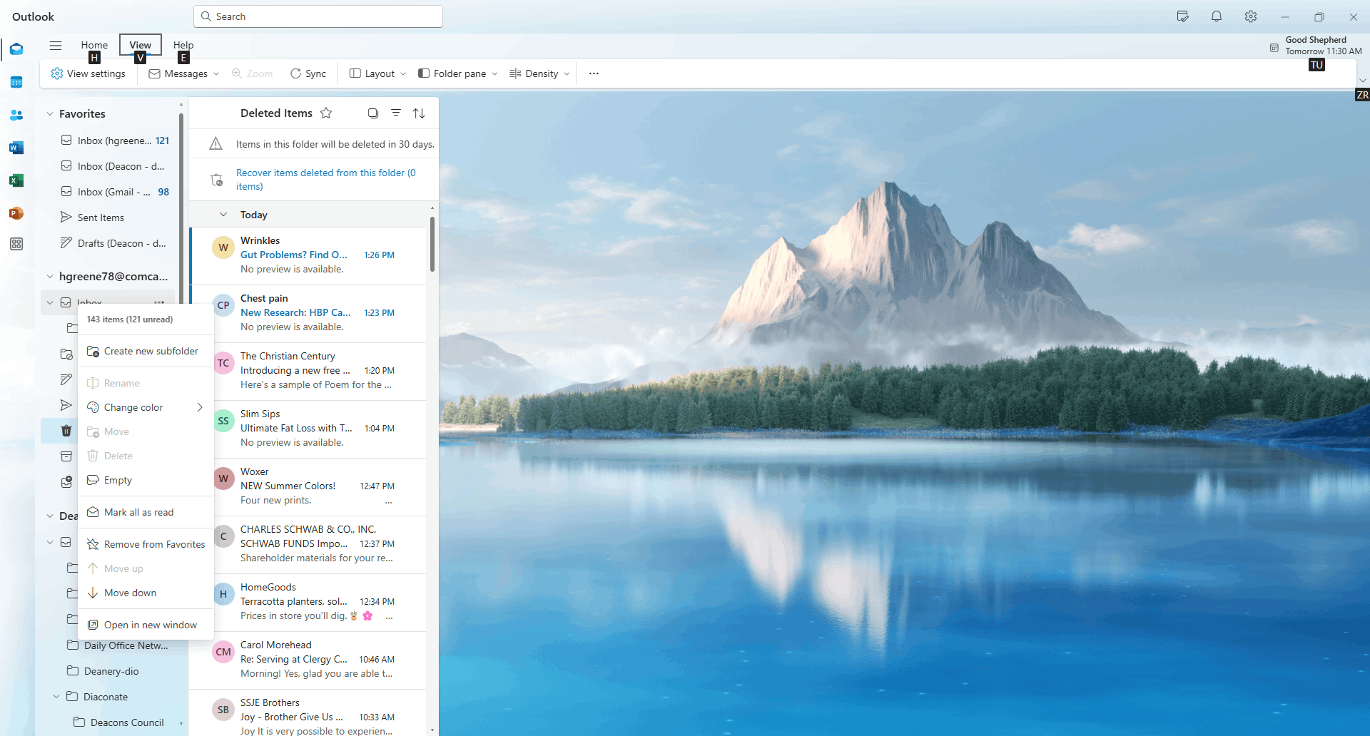 After replacing my comcast email all my subfolders are gone- how can I ...