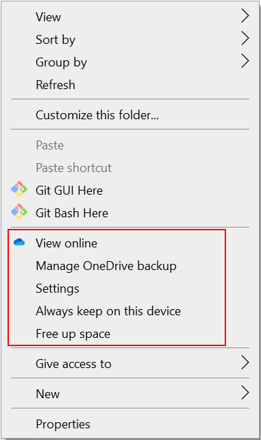 Onedrive is missing from the right click menu in File Explorer on ...