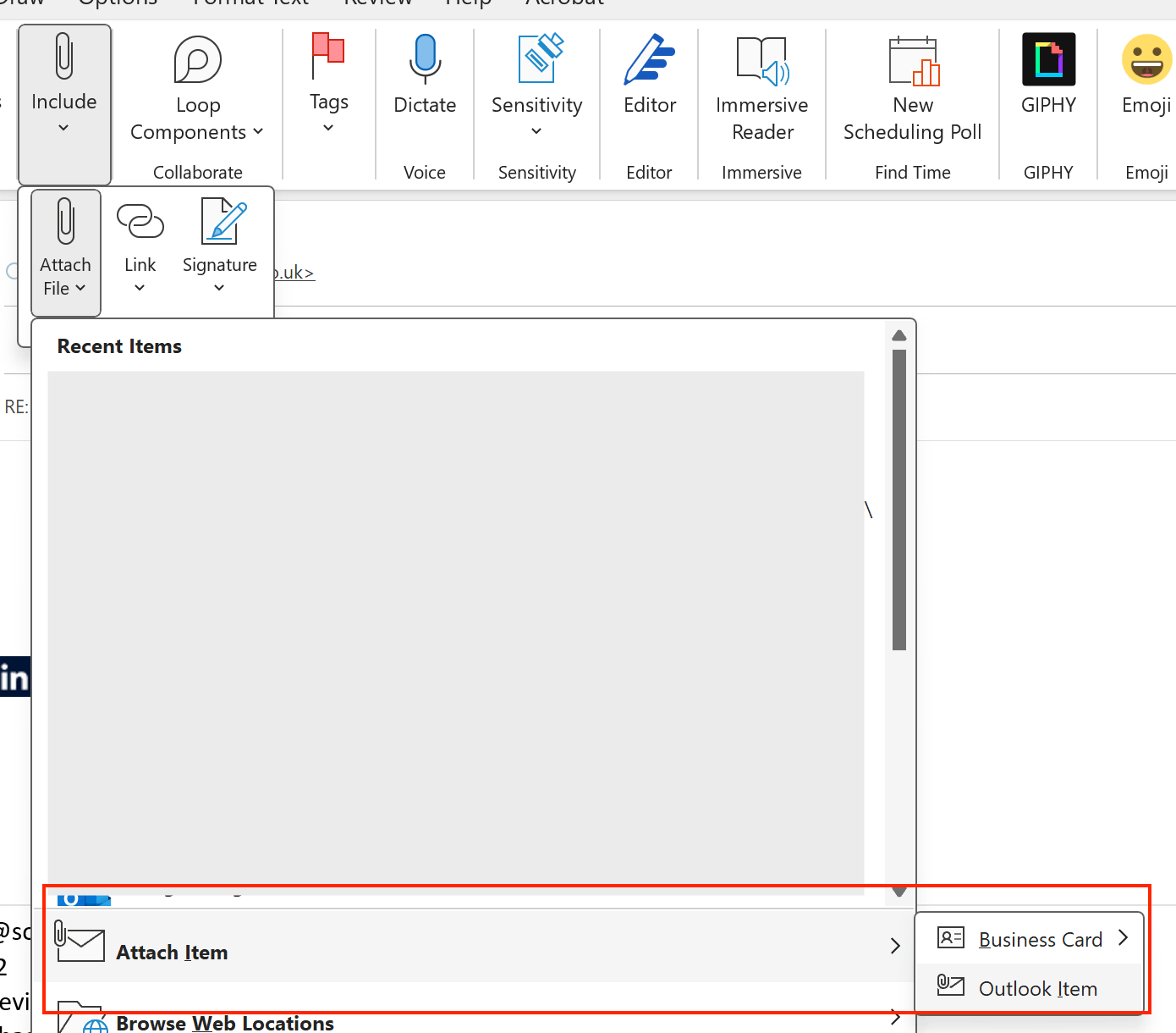 What happened to Attach Item Option for Outlook Item in the New Outlook ...