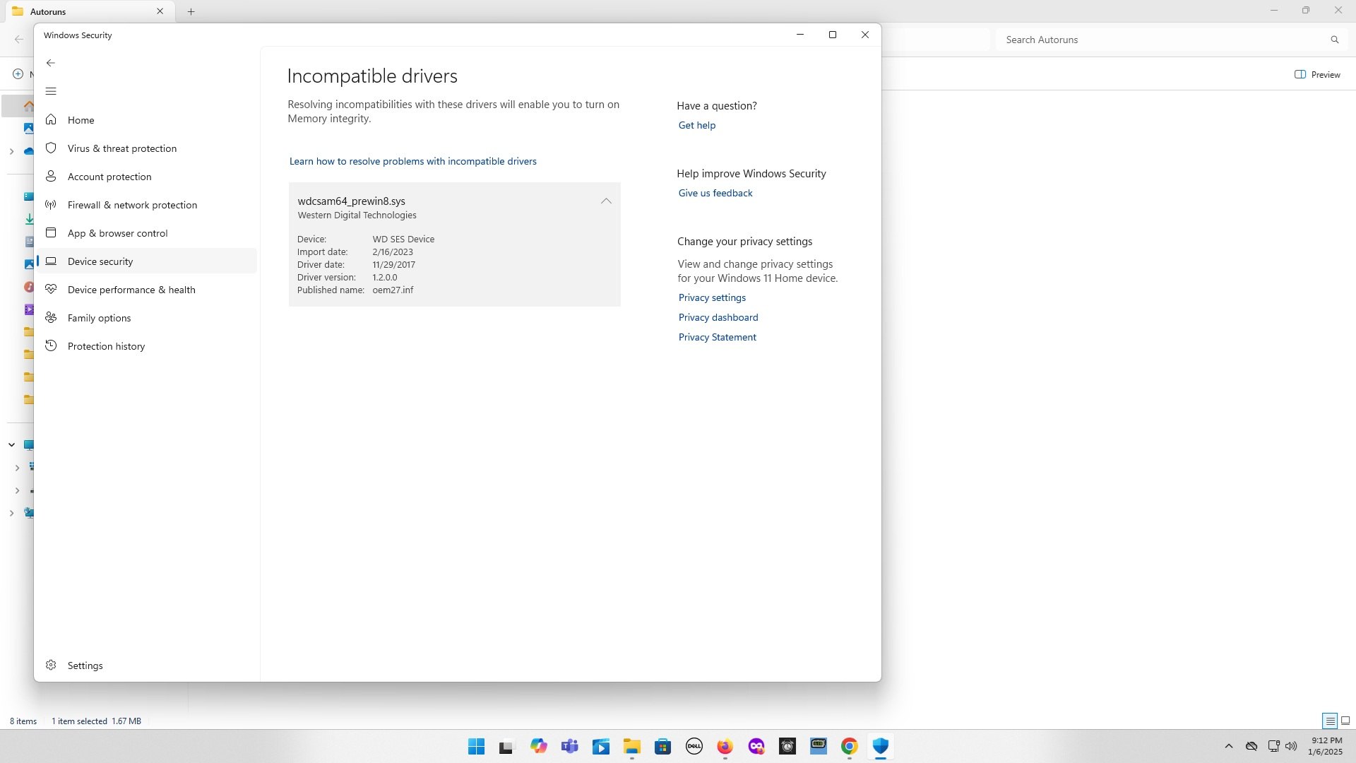 Windows is not letting me turn on Memory Integrity because of an ...