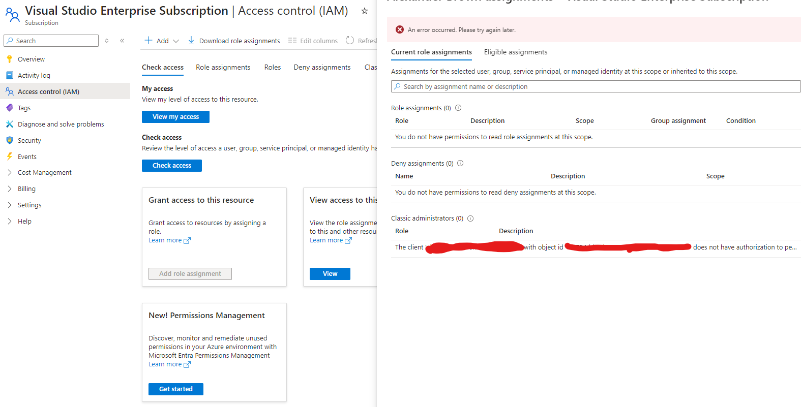 Permissions needed for subscription in Azure - Microsoft Q&A