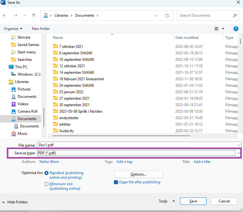 Word crashes when saving as pdf - Microsoft Q&A