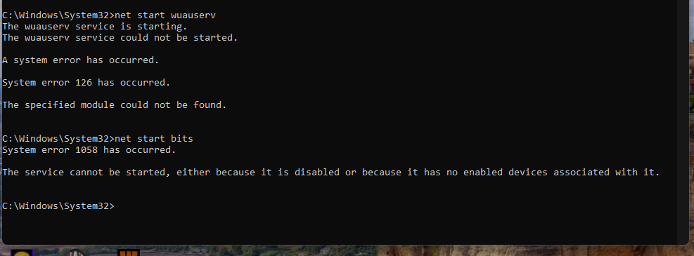 wuauserv not starting / windows update service not found as well as net ...
