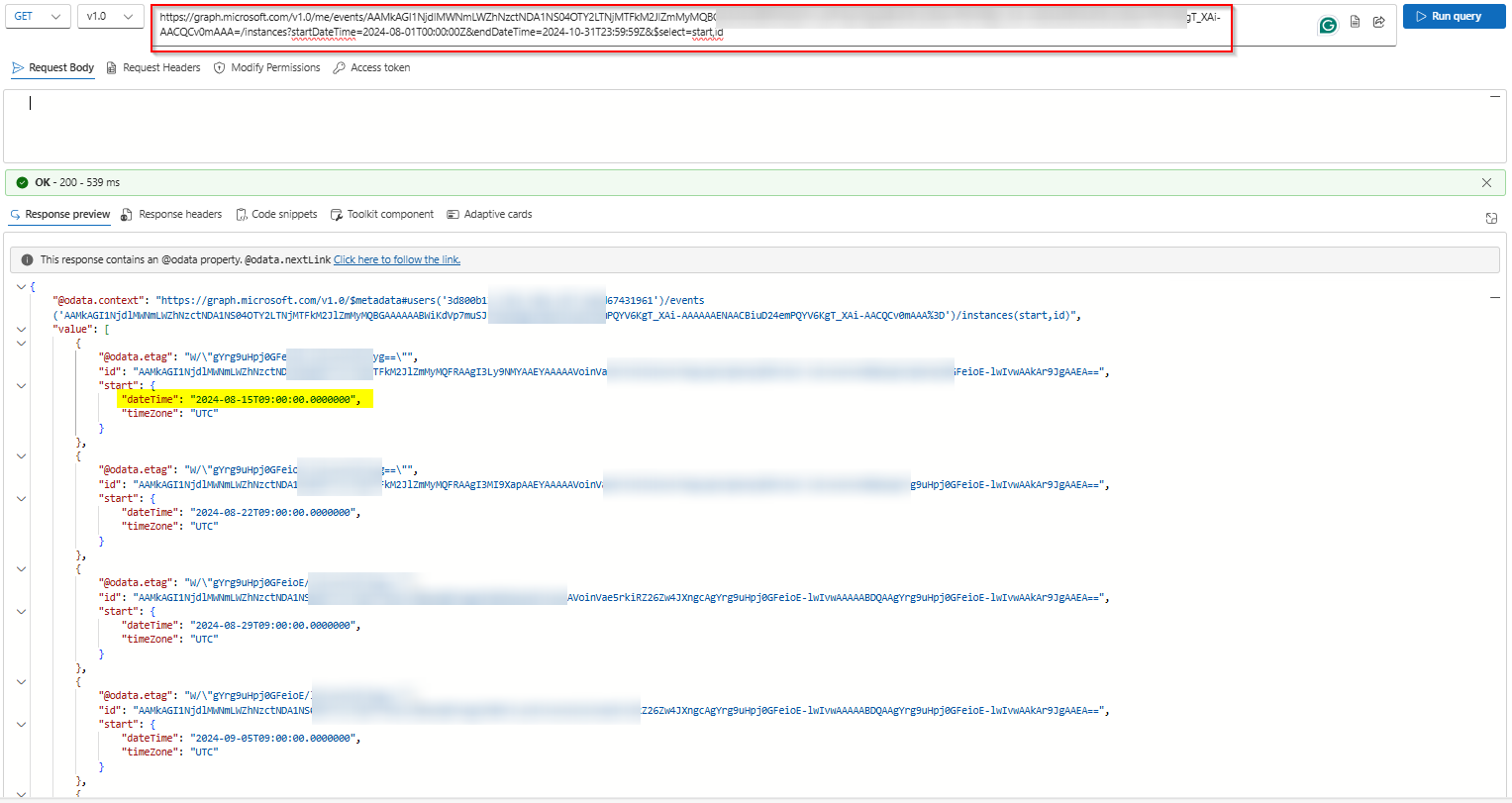 Does Create Event Graph Api Support For Creating Recurring Event With 3903