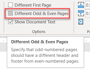 How do I turn off odd/even pages in MS Word (is this a bug ...