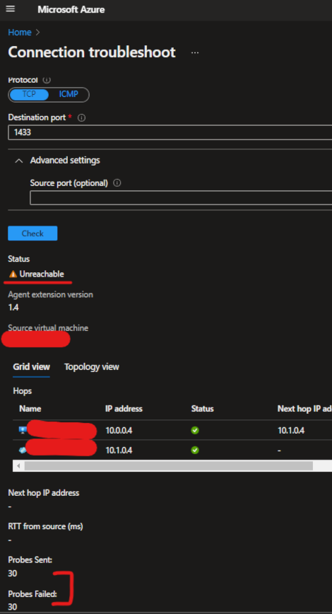2 Azure VM Servers from the same subscription and same region cannot communicate with each other ...