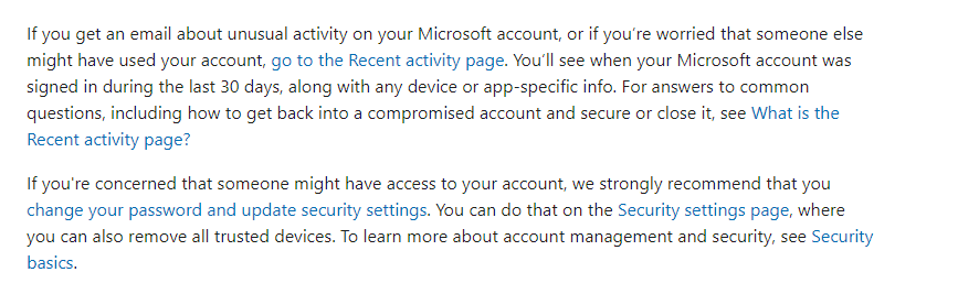 Is the alert for Microsoft account unusual sign in activity, to verify ...
