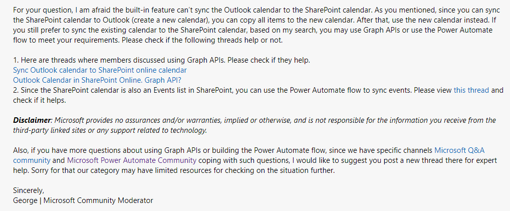 How to sync/add a SharePoint Calendar to Outlook - Microsoft Q&A