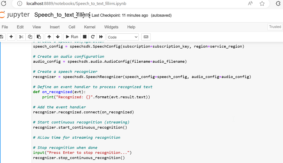 Transcription is being cut off using Azure SDK Speech to Text ...