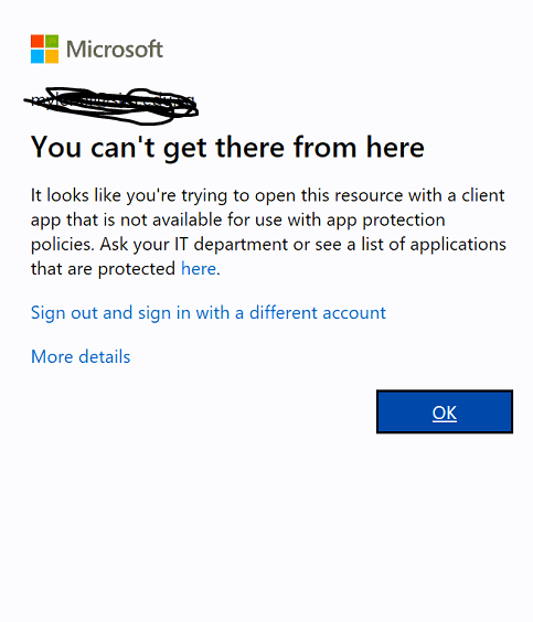 You cant get there from here. - Microsoft Q&A
