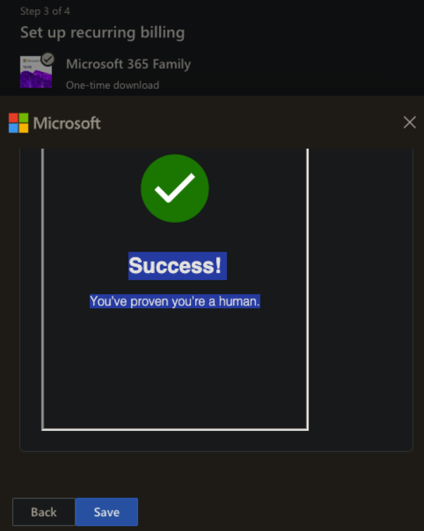 Unable to Set up recurring billing for Microsoft 365 Family ...