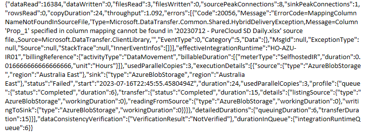 ADF can only read 1 column from excel file which has no header ...