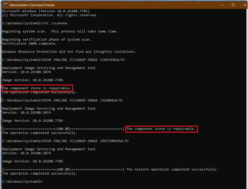 Build 26200.7705, In insider Release Preview channel finds repairable ...