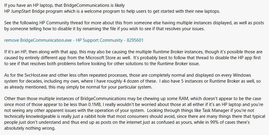 Error BridgeCommunication.exe - Microsoft Q&A