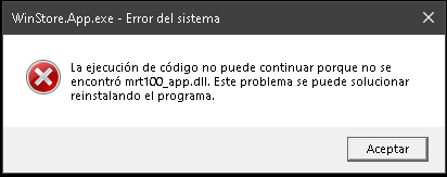 WinStore.App.exe - Error del sistema - Microsoft Q&A