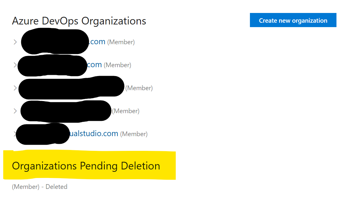 In Azure Repo I Am Unable To Create An Organization Even Though I