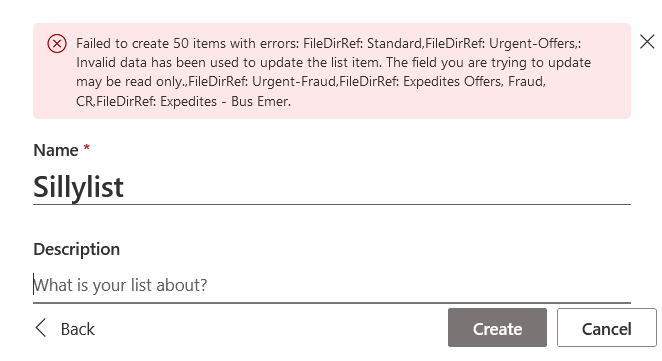 Sharepoint List Error - Microsoft Q&A
